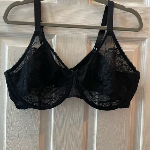 Hsia | Intimates & Sleepwear | Black Lace Full Coverage Bra With ...